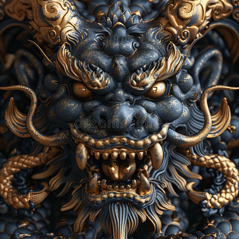 A Black and Gold Image of the Demon, High Quality, High Resolution ...