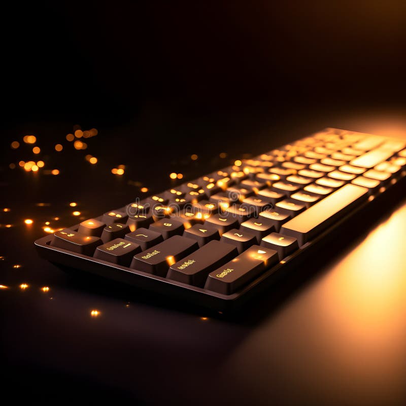 Black and Gold Keyboard. Ai Generation. Stock Illustration ...