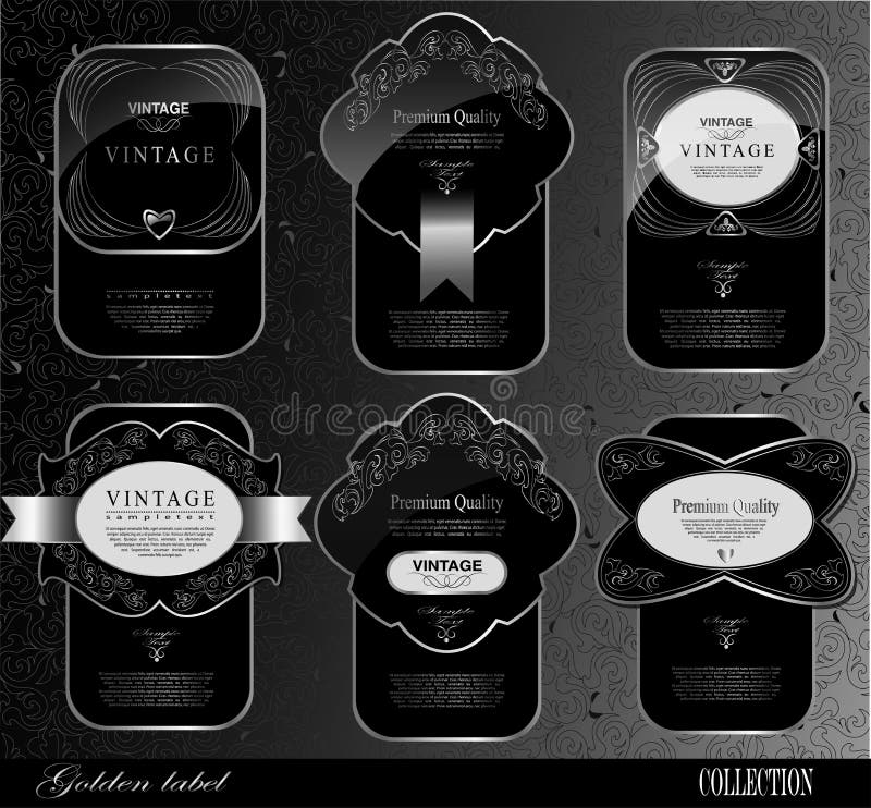 Black gold labels stock illustration. Illustration of badge - 36266739