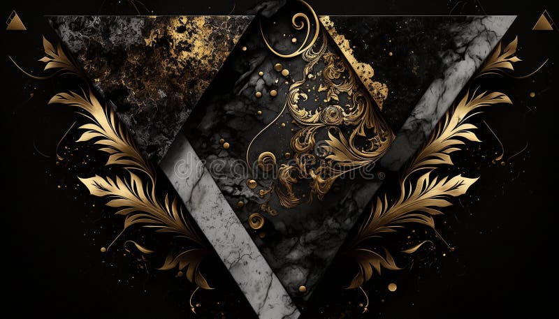 Black and Gold Luxury Background. Generative Ai Stock Illustration ...