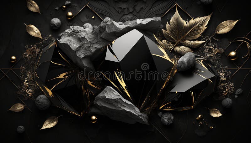 Black and Gold Luxury Background. Generative Ai Stock Illustration ...