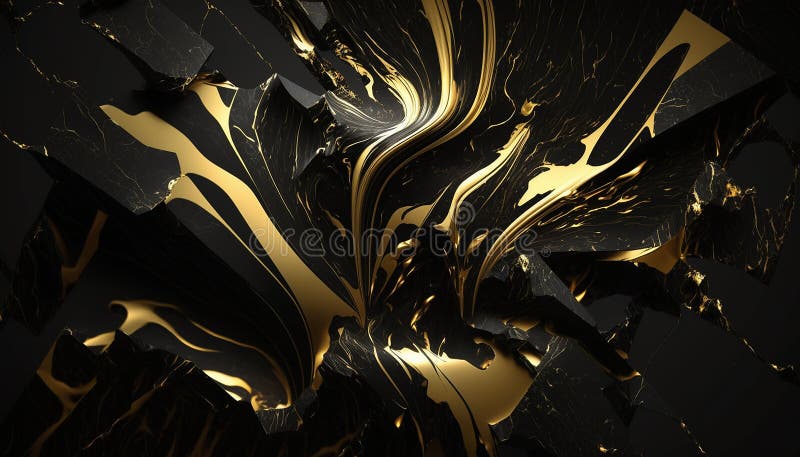 Black and Gold Luxury Background. Generative Ai Stock Illustration ...