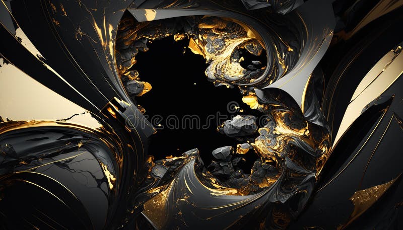 Black and Gold Luxury Background. Generative Ai Stock Illustration ...