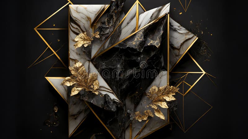 Black and Gold Luxury Background. Generative Ai Stock Illustration ...