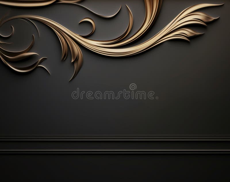 Black and Gold Luxury Background. Generative Ai Stock Illustration ...