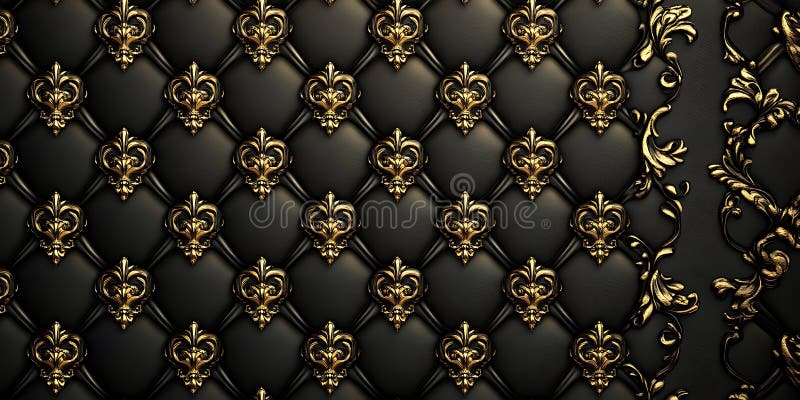 Black and Gold Luxury Texture Seamless Pattern Stock Illustration ...