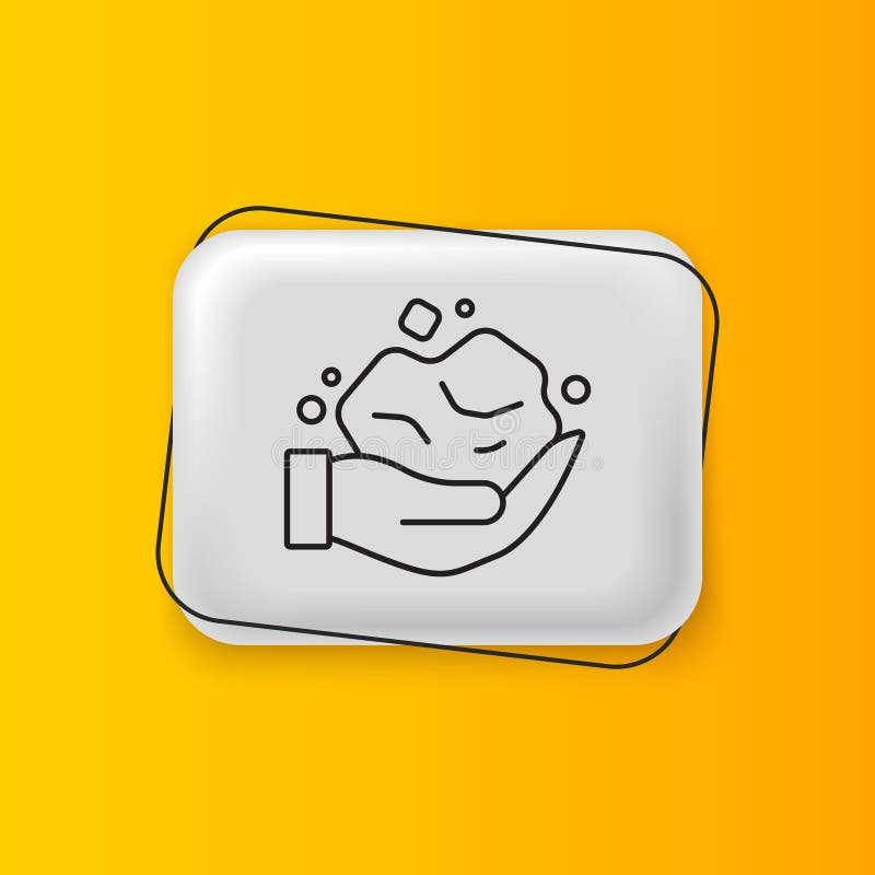 Black Gold Nugget Icon Isolated on Yellow Background. Mineral Boulder ...