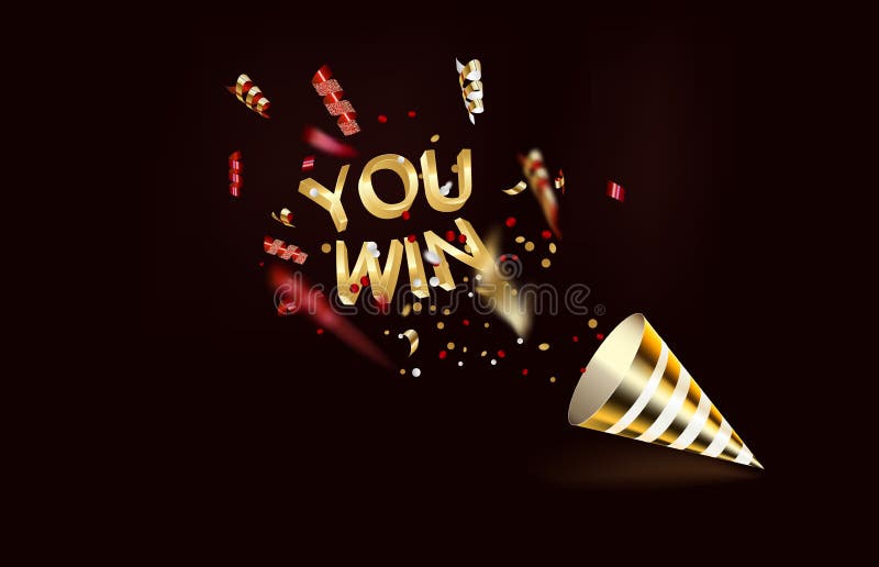 Black and Gold Party Popper with Exploding Confetti Particles, Glitter ...