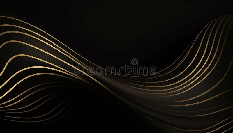 Black and Gold Professional Background with Waves Stock Illustration ...