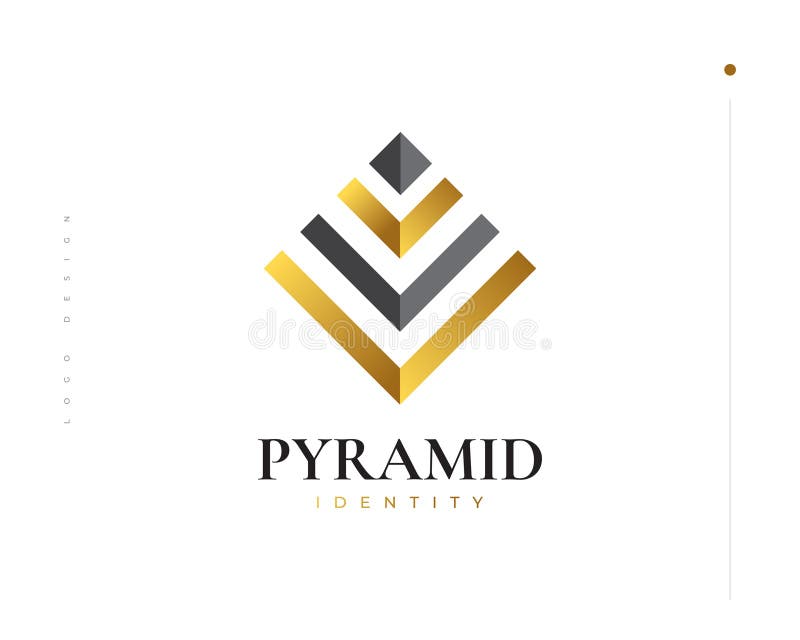 Black and Gold Pyramid Logo Design. Abstract Luxury Triangle Logo Stock ...