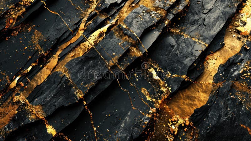A black and gold rock stock illustration. Illustration of generated ...