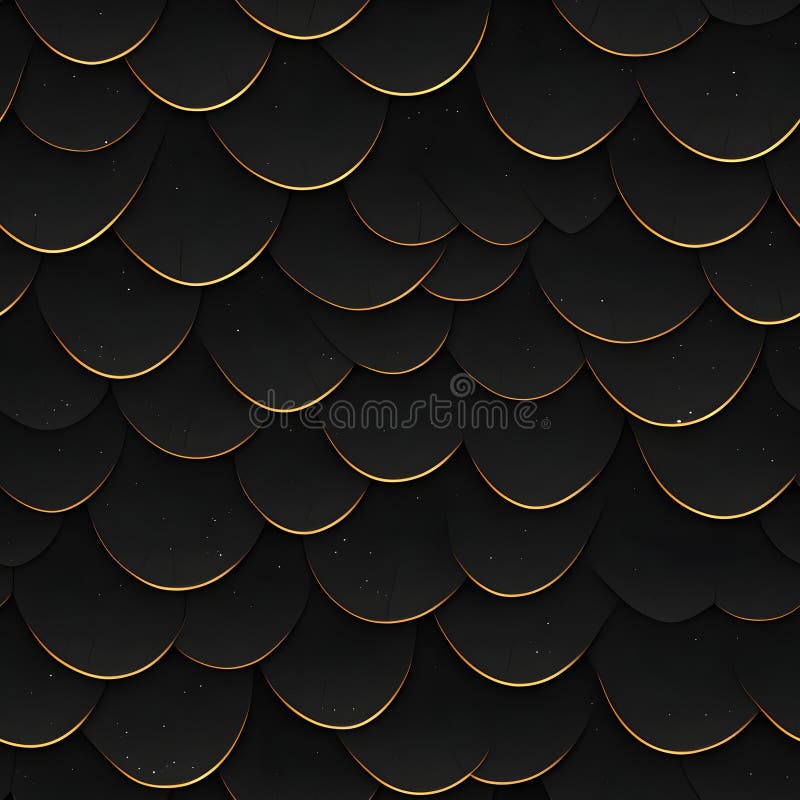 Black and Gold Scales Seamless Pattern Abstract Background. Wallpaper ...