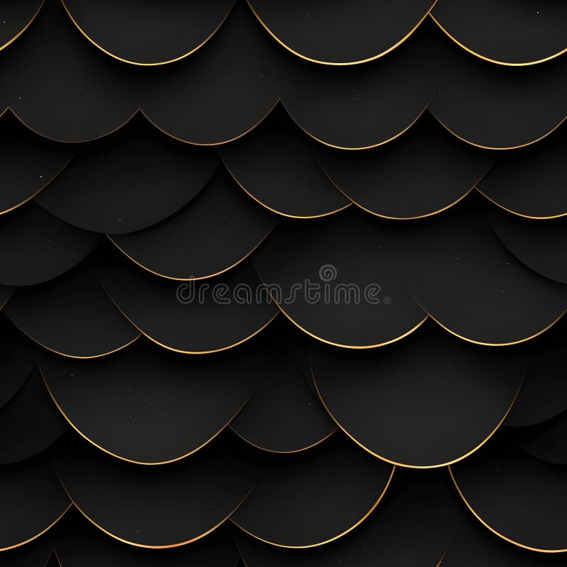 Black and Gold Scales Seamless Pattern Abstract Background. Wallpaper ...