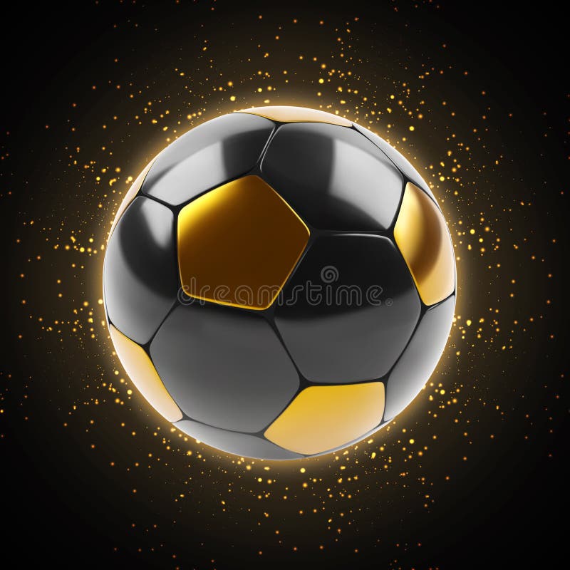 Black and Gold Soccer Ball on a Glittering Background Stock Vector ...