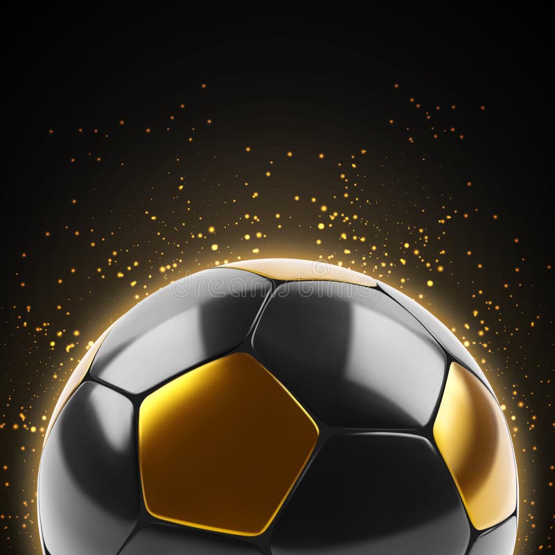 Black and Gold Soccer Ball on a Glittering Background Stock Vector ...