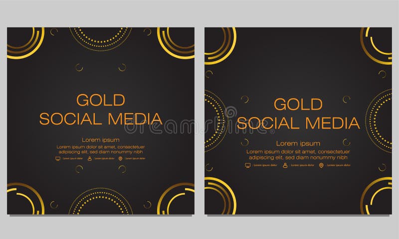 Black Gold Social Media Post Template Stock Vector - Illustration of ...