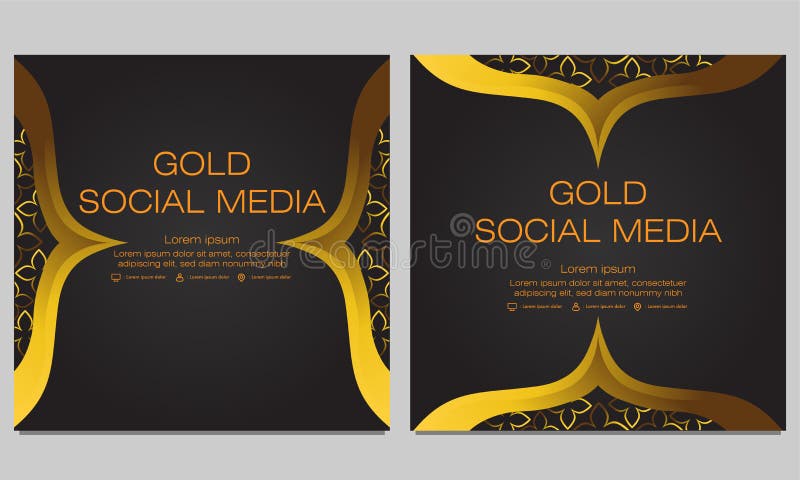 Black Gold Social Media Post Template Stock Vector - Illustration of ...