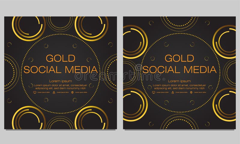Black Gold Social Media Post Template Stock Vector - Illustration of ...