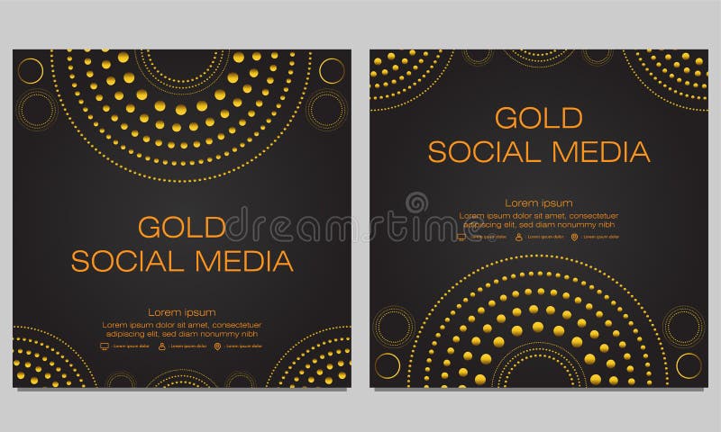 Black Gold Social Media Post Template Stock Vector - Illustration of ...