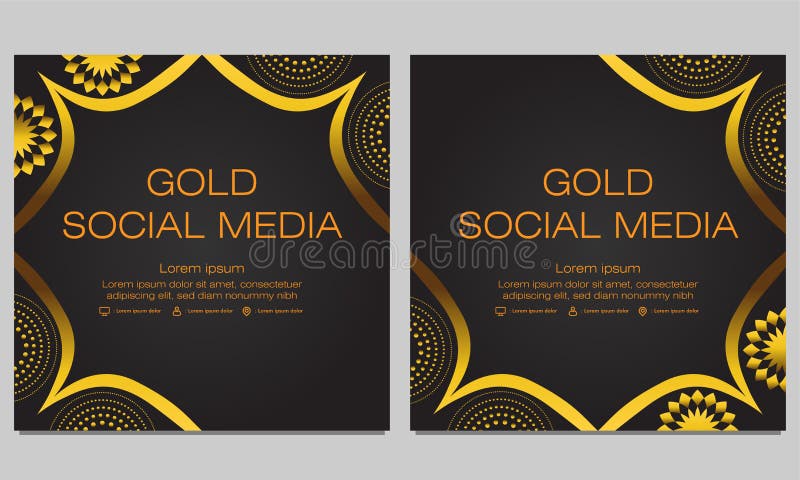 Black Gold Social Media Post Template Stock Vector - Illustration of ...