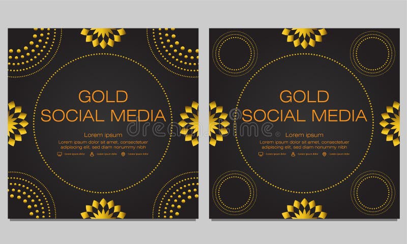 Black Gold Social Media Post Template Stock Vector - Illustration of ...