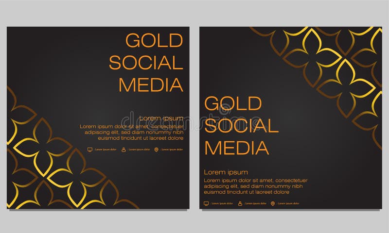 Black Gold Social Media Post Template Stock Vector - Illustration of ...
