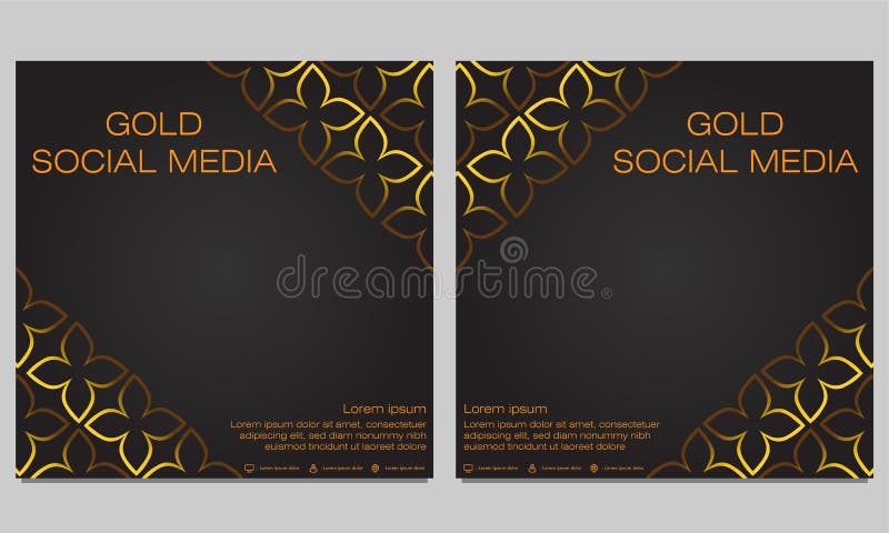 Black Gold Social Media Post Template Stock Vector - Illustration of ...