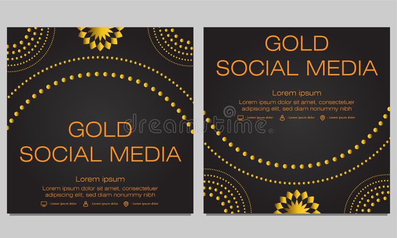 Black Gold Social Media Post Template Stock Vector - Illustration of ...