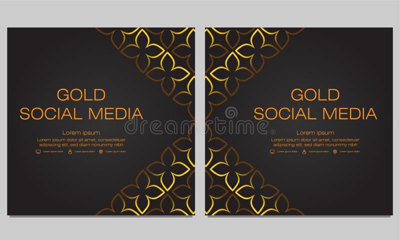 Black Gold Social Media Post Template Stock Vector - Illustration of ...