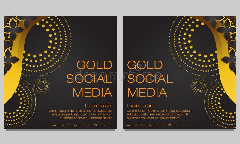 Black Gold Social Media Post Template Stock Vector - Illustration of ...