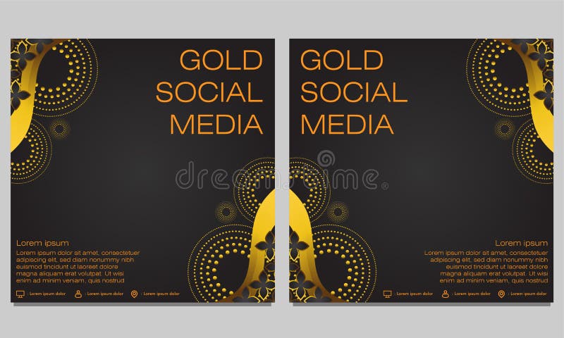 Black Gold Social Media Post Template Stock Vector - Illustration of ...