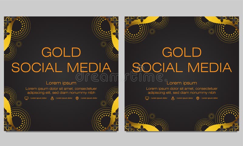 Black Gold Social Media Post Template Stock Vector - Illustration of ...