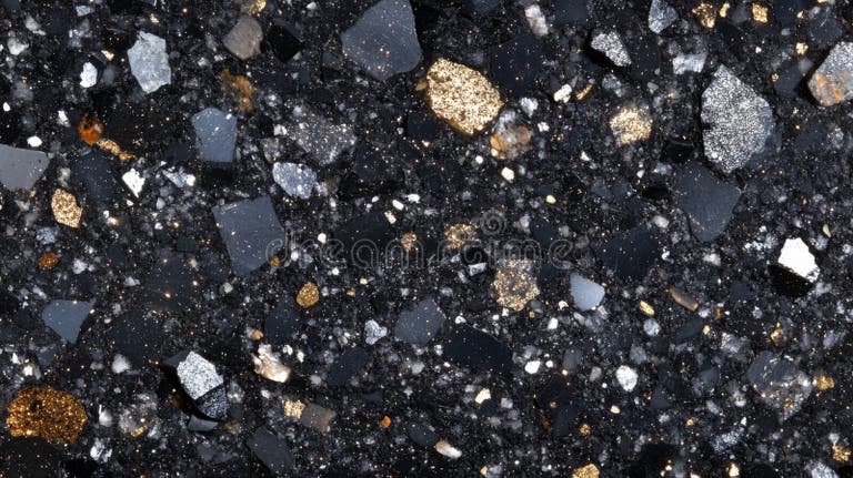Black Gold Specks Stone Aggregate Texture Background Stock Illustration ...