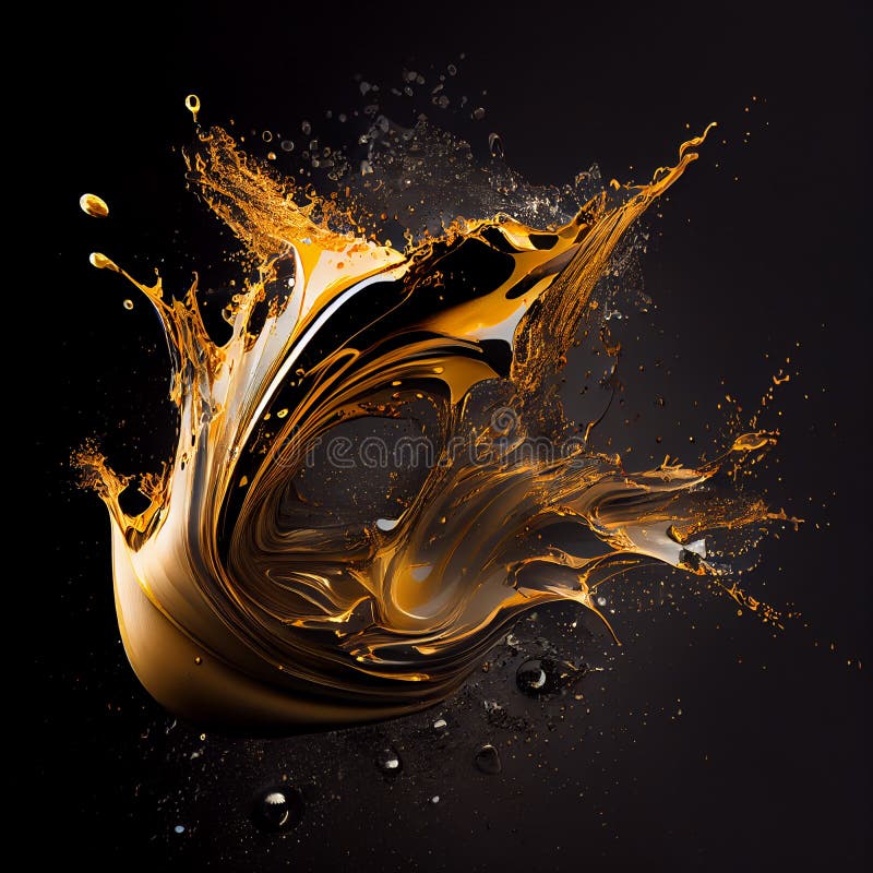 Black Gold Splashes on Black Background Stock Illustration ...