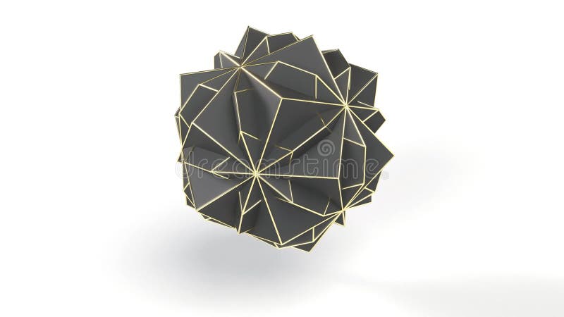 Black Gold Star on White Back 3d Stock Illustration - Illustration of ...