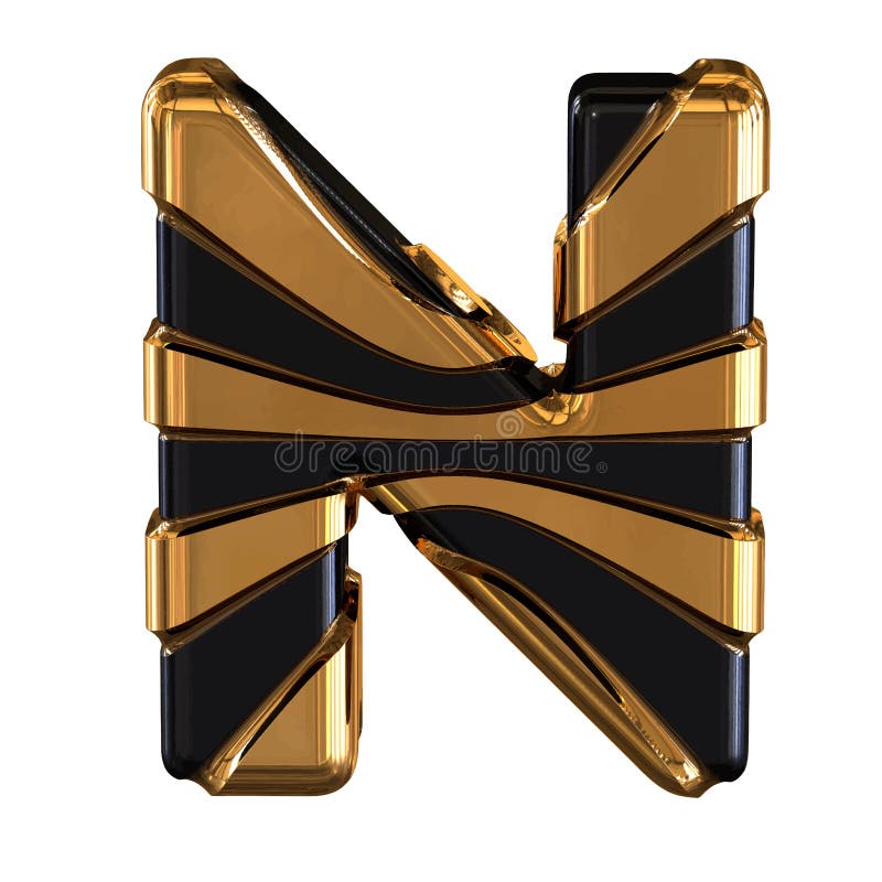 Black and Gold Symbol. Letter N Stock Vector - Illustration of shiny ...