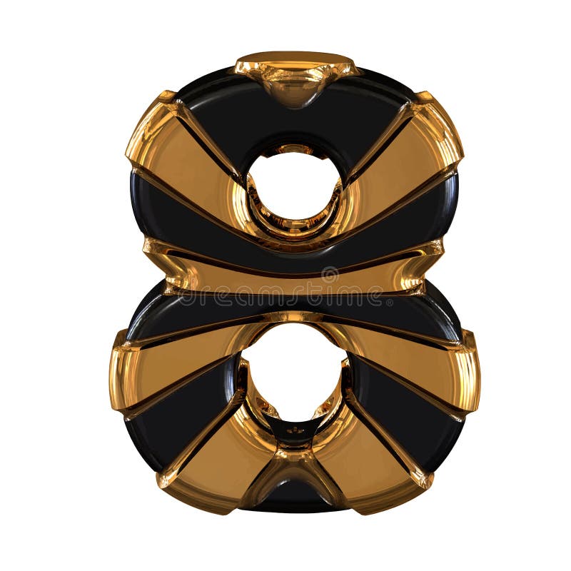 Black and Gold Symbol. Number 8 Stock Vector - Illustration of letter ...