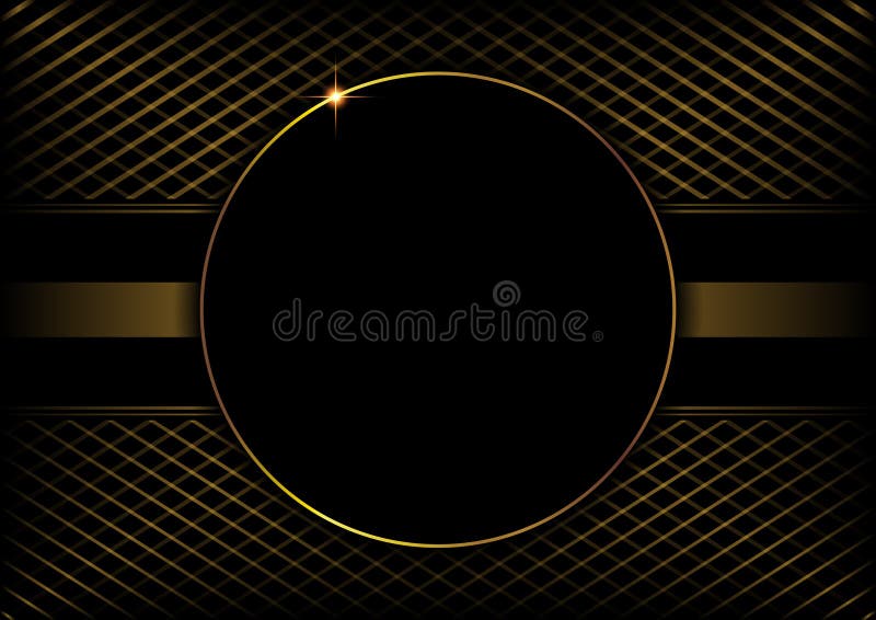 Black & Gold Symmetric Composition Background Round Circle on Center ...