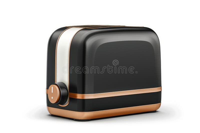A Black and Gold Toaster on a White Surface Stock Image - Image of ...