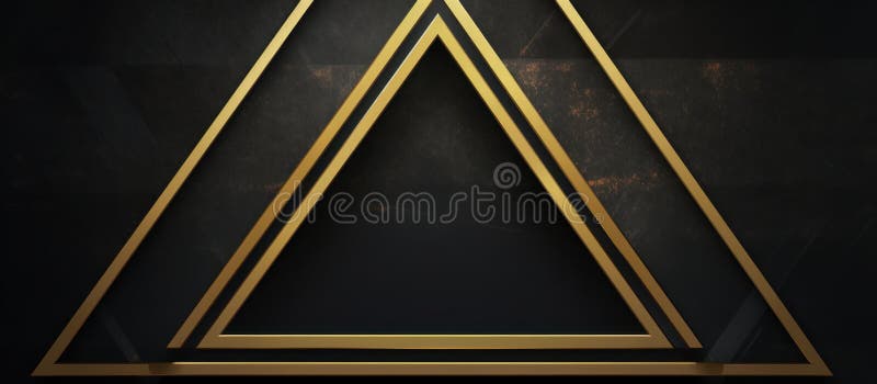 A Black and Gold Triangle with a Black Background Stock Illustration ...