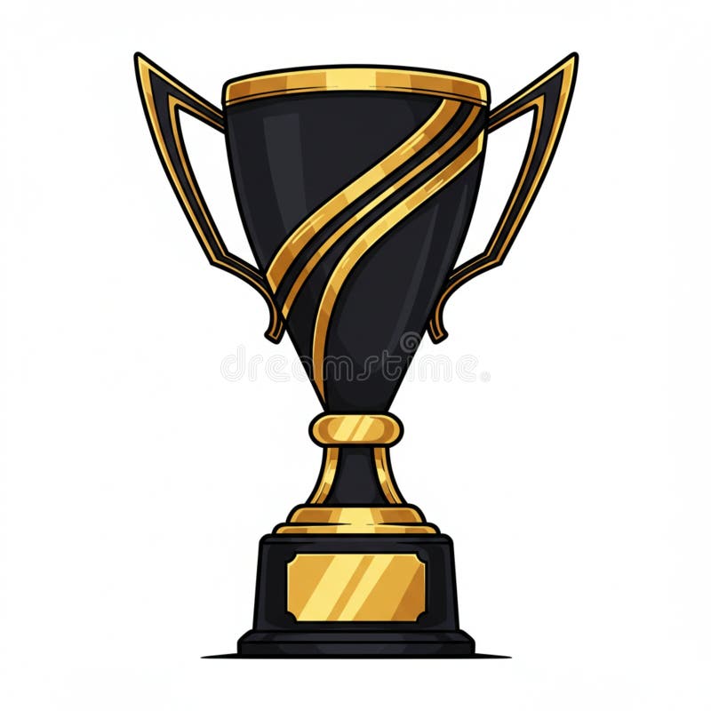 A Black and Gold Trophy with a Sleek Design. the Body of the Cup is ...