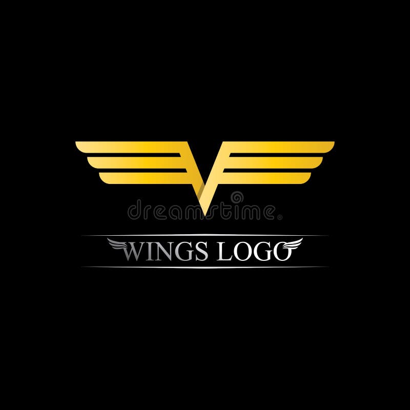 Black Gold Wing Logo Symbol for a Professional Designer Stock ...