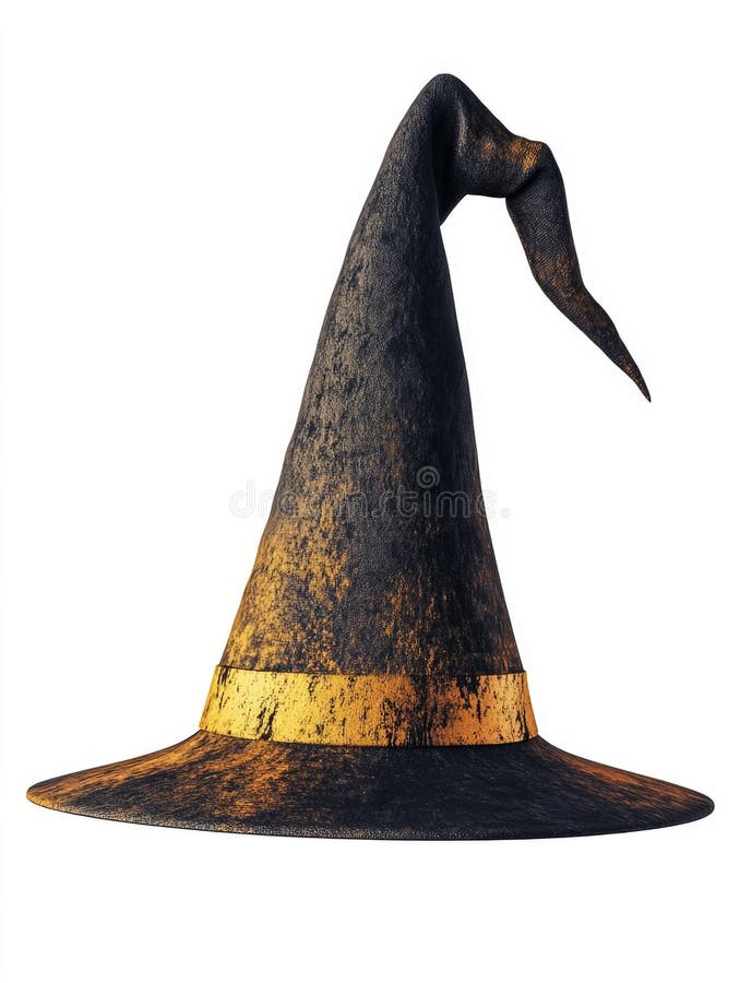 A Black and Gold Witch S Hat with a Gold Stripe Stock Photo - Image of ...