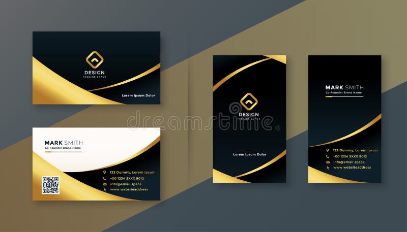 Black and Golden Premium Business Card Design Stock Vector ... Black and Golden Premium Business Card Design Stock Vector ...
