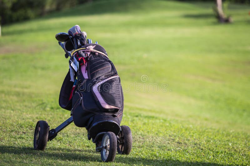 Black Golf Clubs Drivers on Green Field Stock Photo - Image of color ...