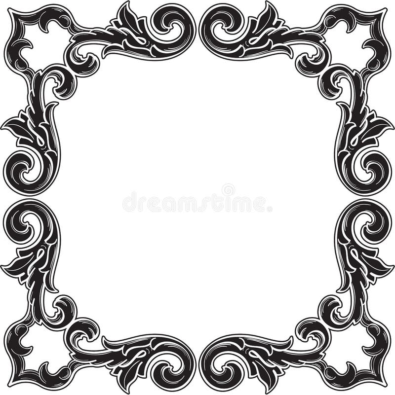Black Gothic Art Corner Fine Element Set Stock Vector - Illustration of ...