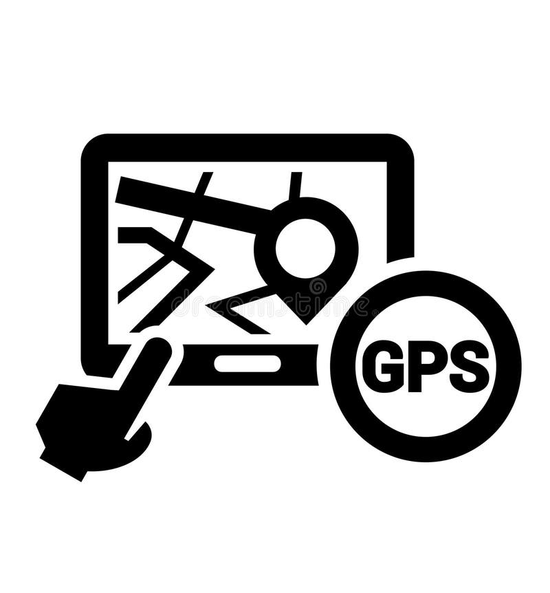 Black gps icon stock vector. Illustration of drive, graphic - 47252733