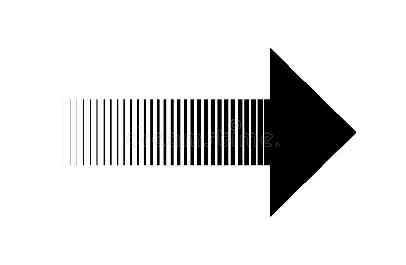 Black Gradient Arrow Showing Right Stock Illustration - Illustration of ...