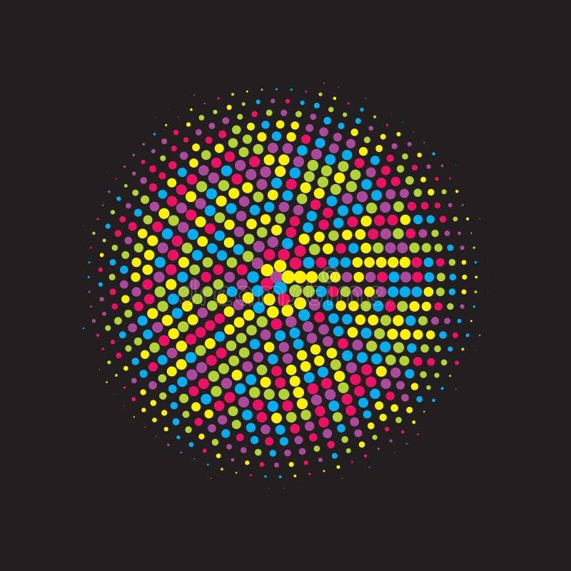 Black Gradient Art. Colorful Halftone Modern. Texture Element. Dot Dots ...