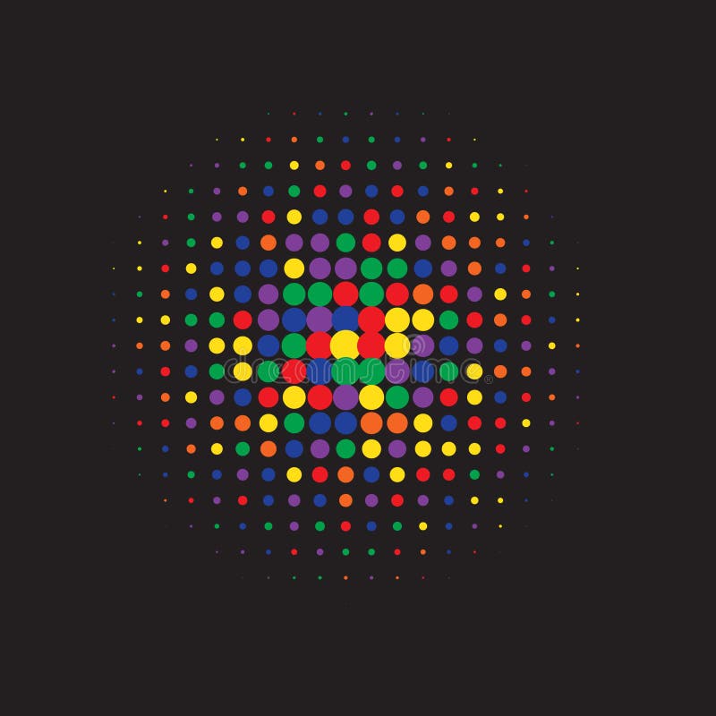 Black Gradient Art. Colorful Halftone Modern. Texture Retro. Dot ...